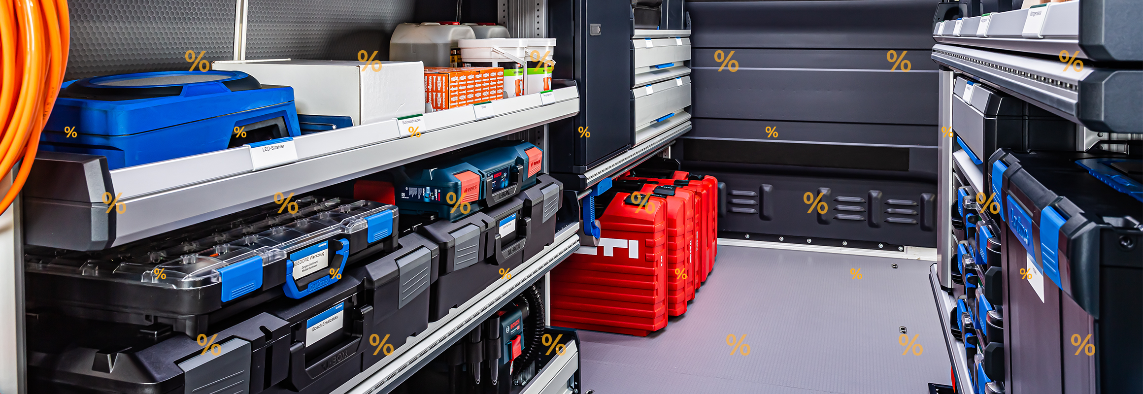 AKCIA!!! Hotový regálový systém Sortimo - Zariadenie servisného vozidla